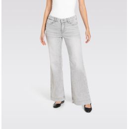 MAC Damen Weite Jeans "DREAM WIDE", grau, Gr. 44, Denim/Jeans, Obermaterial: 75% Baumwolle, 12% Modal, 9% Polyester, 4% Elasthan, Jeans, mit weitem