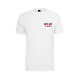 Kurzarmshirt MisterTee "MisterTee Herren Cash Only Tee", Jungen, Gr. M, wei&szlig;, 100% Baumwolle, bedruckt, normal, Rundhals, Shirts