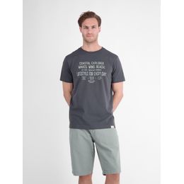 T-Shirt Lerros "Sportliches T-Shirt aus Baumwolle mit coolem Slogan-Print", Jungen, Gr. L, lava grau, 100% Baumwolle, Rundhals, Shirts T-Shirt