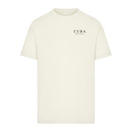 MisterTee Herren T-Shirt "MisterTee Summer Stay Tee", beige, Gr. M, bedruckt, 100% Baumwolle, Shirts