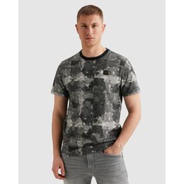 PME-Legend PME LEGEND Herren T-Shirt "Short sleeve r-neck slub jersey aop"egret, Gr. XXL, gemustert, Jersey, Obermaterial: 100% Baumwolle, Shirts, mit All-Over