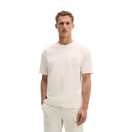 Marc O'Polo MARC O'POLO Herren T-Shirtegg wei&szlig;, Gr. L, Jersey, Obermaterial: 100% Baumwolle, Shirts, loose mit maritimer R&uuml;ckenprint