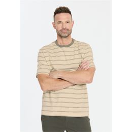 T-Shirt NOU "Siddall", Jungen, Gr. L, beige, braun, 100% Baumwolle, gestreift, normal, Rundhals, Shirts T-Shirt, Schmucklos