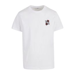 T-Shirt MisterTee "MisterTee LA Roses EMB Tee", Jungen, Gr. L, wei&szlig;, 100% Baumwolle, bedruckt, normal, Rundhals, Shirts T-Shirt