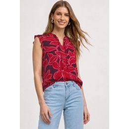 Street One Damen Tr&auml;gertopsalsa rot, Gr. 34, gemustert, Stoff, Vorderseite: 100% Viskose. R&uuml;ckseite: 95% Viskose, 5% Elasthan, Tops, aus softer