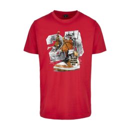 Kurzarmshirt MisterTee "MisterTee Herren Vintage Ballin Tee", Jungen, Gr. L, rot (cityrot), 100% Baumwolle, unifarben, normal, Rundhals, Shirts