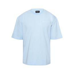 T-Shirt DROPSIZE "Dropsize Herren Heavy Overisze HD Print T-Shirt", Jungen, Gr. L, baby blau, 100% Baumwolle, bedruckt, oversize, Rundhals, Shirts T-Shirt