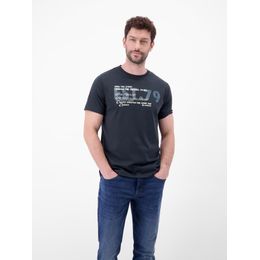 T-Shirt Lerros "T-Shirt aus Baumwolle mit Brustprint", Jungen, Gr. M, classic navy, 100% Baumwolle, Rundhals, Shirts T-Shirt