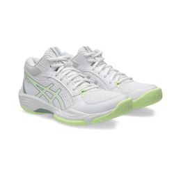 Hallenschuh asics "GEL-TASK MT 5", Damen, Gr. 43,5, wei&szlig;, illuminate gelb, Synthetik, Schuhe Hallenschuh, besonders geeignet f&uuml;r Handball und Volleyball