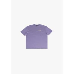 T-Shirt DROPSIZE "Dropsize HEAVY OVERSIZED DREAM AND GRIND T-SHIRT", Jungen, Gr. M, blau granite, 100% Baumwolle, bedruckt, oversize, Rundhals, Shirts T-Shirt