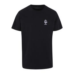 T-Shirt MisterTee "MisterTee Herren More Espresso Less Depresso Tee EMB", Jungen, Gr. S, schwarz, 100% Baumwolle, bedruckt, normal, Racerback, Shirts T-Shirt