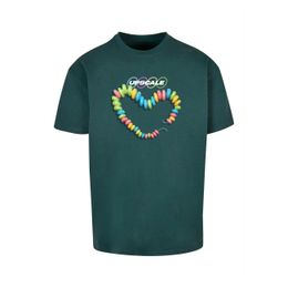 T-Shirt "Upscale by Mister Tee Herren Sweet Treats Heavy Oversize Tee", Jungen, Gr. L, bottlegr&uuml;n, 100% Baumwolle, UPSCALE BY MISTER TEE, bedruckt, oversize, Rundhals, Shirts T-Shirt