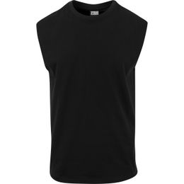 T-Shirt Urban Classics "Urban Classics Herren Open Edge Sleeveless Tee", Jungen, Gr. L, schwarz, 100% Baumwolle, unifarben, loose fit, Rundhals, Shirts T-Shirt