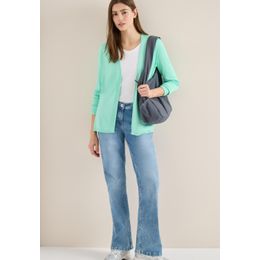 Cardigan Cecil, Damen, Gr. L (42), jelly mint, Web, 60% Baumwolle, 40% Viskose, unifarben, comfort fit normal, ohne Ausschnitt, Rippb&uuml;ndchen, Strickjacken, Feinstrick