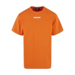 T-Shirt STARTER Black Label "Starter Black Label Starter Essential Tee", Jungen, Gr. M, orange (mandarin), 100% Baumwolle, bedruckt, normal, Rundhals, Shirts T-Shirt