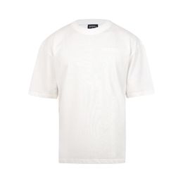 T-Shirt DROPSIZE "Dropsize Herren Heavy Overisze HD Print T-Shirt", Jungen, Gr. M, cream wei&szlig;, 100% Baumwolle, bedruckt, oversize, Rundhals, Shirts T-Shirt