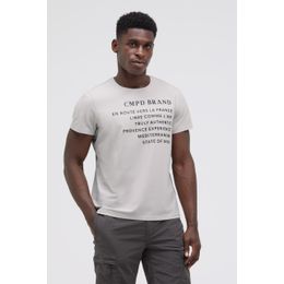 Rundhalsshirt CMPD, Jungen, Gr. 4XL, wei&szlig; (french grau), Single Jersey, Material: 95% Baumwolle, 5% Elasthan, bedruckt, regular fit normal, Rundhals, eingesetzt gerader Abschluss, Shirts Rundhalsshirt, mit Baumwolle