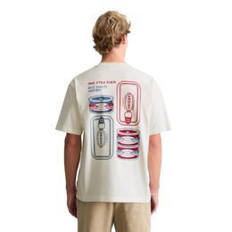 Marc O'Polo T-Shirt MARC O'POLO DENIM, Jungen, Gr. L, silky wei&szlig;, Jersey, Obermaterial: 100% Baumwolle, relaxed fit normal, Rundhals, Shirts T-Shirt, relaxed mit R&uuml;ckenprint