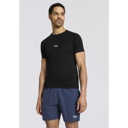 T-Shirt BOSS "T-Shirt RN Slim Fit", Jungen, Gr. XXL, schwarz 005, Single Jersey, Obermaterial: 100% Baumwolle, k&ouml;rpernah, Rundhals, Raglan&auml;rmel normaler Saum, Shirts T-Shirt, mit UV Schutz (SPF 50+)