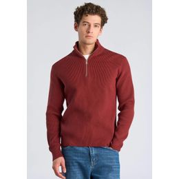 Troyer LINDBERGH "Troyer Relaxed Fit", Herren, Gr. L, lt burgundy, Obermaterial: 80% Baumwolle, 20% Polyester, unifarben, hoch geschlossener Ausschnitt, Pullover Troyer
