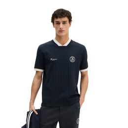 Marc O'Polo T-Shirt MARC O'POLO "mit gro&szlig;em R&uuml;ckenprint", Jungen, Gr. L, schwarz navy, Obermaterial: 100% Baumwolle, gestreift, Basic, regular fit, Rundhals, Rippb&uuml;ndchen, Shirts T-Shirt