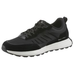 Marc O'Polo Sneaker MARC O'POLO "Maxi 2M", Herren, Gr. 45, schwarz, Textil, Veloursleder, unifarben, Basic, Schuhe Sneaker, Schn&uuml;rschuh, Halbschuh, Freizeitschuh mit Profilsohle