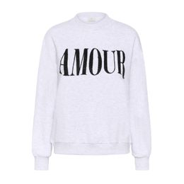 Strickpullover Kaffe "Sweatshirt KAmelody", Damen, Gr. L, grau (light grau melange), Obermaterial: 70% Baumwolle CO. 30% Polyester PES., Sweatshirts Strickpullover