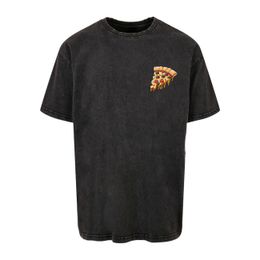 T-Shirt Merchcode "Merchcode Herren Pizza Comic Acid Washed Oversized Tee", Jungen, Gr. S, schwarz, 100% Baumwolle, bedruckt, oversize, Rundhals, Shirts T-Shirt