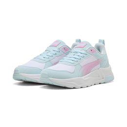 Sneaker Puma "TRINITY 2 LT FADED GLOW JR", Jungen, Gr. 38,5, Puma wei&szlig;, aqua glow, mauve glow, Textil, Schuhe Sneaker