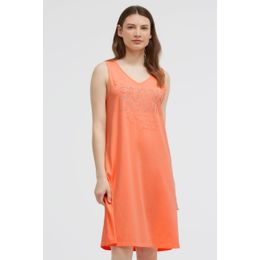Sommerkleid SOCCX, Damen, Gr. XS, US-Gr&ouml;&szlig;en, electric orange, Web, Material: 65% Polyester, 35% Baumwolle, relaxed fit Midi, V-Ausschnitt, normaler Saum, Kleider Sommerkleid, mit Glitzerstein-Wording