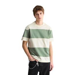 Marc O'Polo T-Shirt MARC O'POLO DENIM "mit Cut-&-Sew-Blockstreifen", Jungen, Gr. L, light gr&uuml;n, Obermaterial: 100% Baumwolle, gestreift, Basic, relaxed fit, Rundhals, Shirts T-Shirt