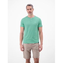 T-Shirt Lerros "T-Shirt mit Rundhalsausschnitt und Knopfleiste", Jungen, Gr. L, mint water, 100% Baumwolle, Rundhals, Shirts T-Shirt
