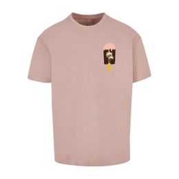 T-Shirt Merchcode "Merchcode Herren Summer - Icecream Heavy Oversize Tee", Jungen, Gr. S, rosa (duskrose), 100% Baumwolle, bedruckt, oversize, Rundhals, Shirts T-Shirt