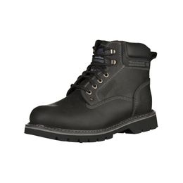 Schn&uuml;rstiefelette Dockers by Gerli "Dockers by Gerli Stiefelette Leder", Damen, Gr. 44, schwarz, Leder, Schuhe Schn&uuml;rstiefelette