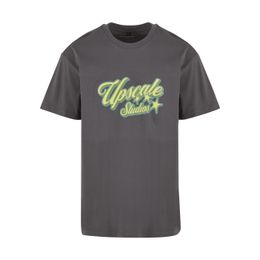 T-Shirt "Upscale by Mister Tee Hotel Paradiso Heavy Oversize Tee", Jungen, Gr. L, schwarzgrau, 100% Baumwolle, UPSCALE BY MISTER TEE, bedruckt, oversize, Rundhals, Shirts T-Shirt
