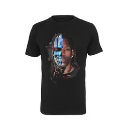 T-Shirt MisterTee "MisterTee Herren Half Face Tee", Jungen, Gr. XXL, schwarz, 100% Baumwolle, unifarben, normal, Rundhals, Shirts T-Shirt