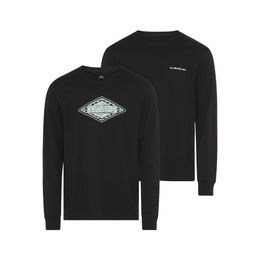 Langarmshirt Quiksilver "DESERT WAVE BEYOND WAVE LS PAK", Herren, Gr. S, schwarz (assorted), Jersey, Obermaterial: 100% Baumwolle, Rundhals, Shirts Langarmshirt, f&uuml;r sportliche Aktivit&auml;ten und Streetwear, aus Baumwolle
