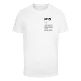 T-Shirt MisterTee "MisterTee Herren Pray Definition Tee", Jungen, Gr. L, wei&szlig;, 100% Baumwolle, bedruckt, normal, Rundhals, Shirts T-Shirt