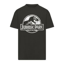T-Shirt Merchcode "Merchcode Jurassic Park Distressed Logo Oversize Tee", Jungen, Gr. M, schwarz, 100% Baumwolle, bedruckt, oversize, Rundhals, Shirts T-Shirt