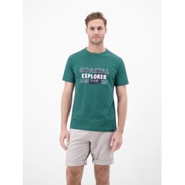 T-Shirt Lerros "T-Shirt mit Brustprint und Rundhalsausschnitt", Jungen, Gr. L, soft teal, 100% Baumwolle, Rundhals, Shirts T-Shirt