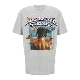 Kurzarmshirt "Upscale by Mister Tee Herren Days Before Summer Oversize Tee", Jungen, Gr. L, grau, 100% Baumwolle, UPSCALE BY MISTER TEE, unifarben, oversize, Rundhals, Shirts