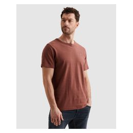 PME-Legend T-Shirt PME LEGEND "Short Sleeve Jacquard Striped", Jungen, Gr. XXL, roan rouge, Web, Obermaterial: 100% Baumwolle, unifarben, regular fit normal, Rundhals, Shirts T-Shirt, mit Rundhals, Baumwoll-Qualit&auml;t