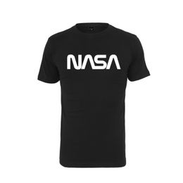 T-Shirt MisterTee "MisterTee Herren NASA Worm Tee", Jungen, Gr. M, schwarz, 100% Baumwolle, bedruckt, normal, Rundhals, Shirts T-Shirt
