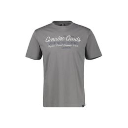 T-Shirt Lerros "T-Shirt unifarben mit Print und 1/2-&Auml;rmeln", Jungen, Gr. 5XL, grau (basalt grau), 100% Baumwolle, Rundhals, Shirts T-Shirt