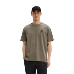 Marc O'Polo T-Shirt MARC O'POLO "mit sommerlichem R&uuml;ckenprint", Jungen, Gr. L, saddle gray, Obermaterial: 100% Baumwolle, unifarben, Basic, loose fit, Rundhals, normaler Saum, Shirts T-Shirt