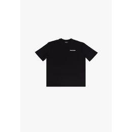 T-Shirt DROPSIZE "Dropsize HEAVY OVERSIZE STAY TRUE FLOWERS T-SHIRT", Jungen, Gr. S, schwarz, 100% Baumwolle, bedruckt, oversize, Rundhals, Shirts T-Shirt