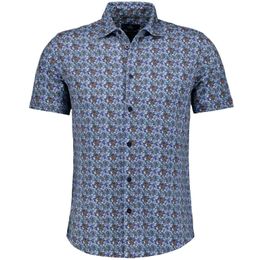 Henleyshirt Ragman, Jungen, Gr. L, blau, floral, 900, Popeline, 96% Baumwolle 4% Elasthan, regular fit, ohne Ausschnitt, Shirts