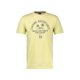 T-Shirt Lerros "Sommerliches T-Shirt aus Baumwolle mit O-Neck, gro&szlig;e Gr&ouml;&szlig;en", Jungen, Gr. 4XL, lemon water, 100% Baumwolle, Rundhals, Shirts T-Shirt