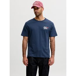 Jack & Jones T-Shirt JACK & JONES "JJLEGEND TEE SS CREW NECK", Jungen, Gr. XXL, navy blazer, Jersey, Obermaterial: 100% Baumwolle, bedruckt, loose fit normal, Rundhals, Shirts T-Shirt, Baumwolle, locker geschnitten