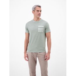 T-Shirt Lerros "T-Shirt mit O-Neck und Brusttasche", Jungen, Gr. L, storm grau, 100% Baumwolle, Rundhals, Shirts T-Shirt